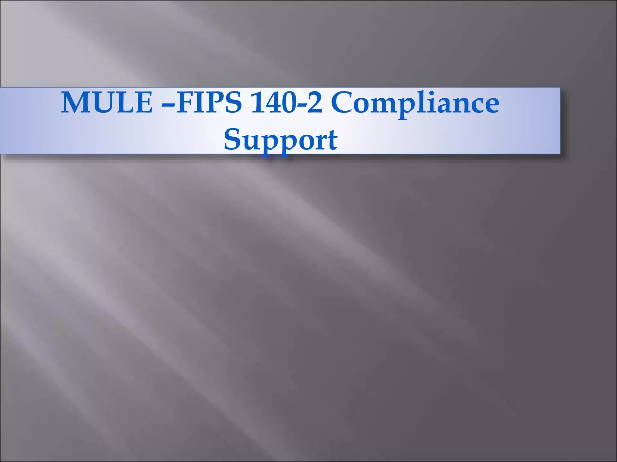 Mule fips 140-2 compliance support | PPT