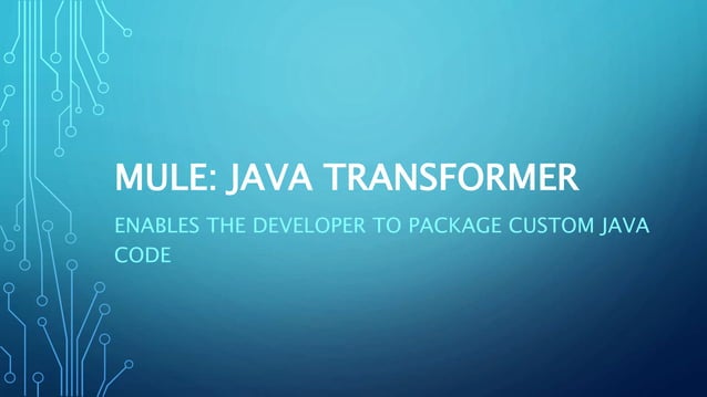 Mule: Java Transformer | PPT