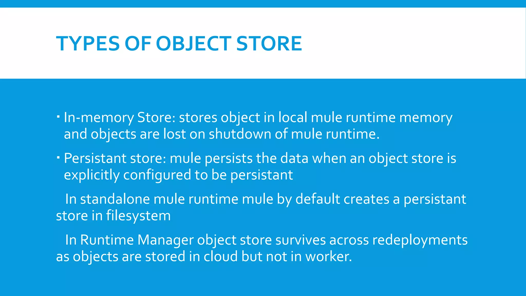 Mule object store | PPTX | Data Storage and Warehousing | Computing