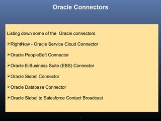 Mule oracle connectors | PPT