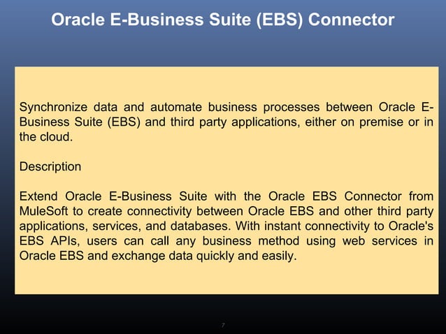 Mule oracle connectors | PPT