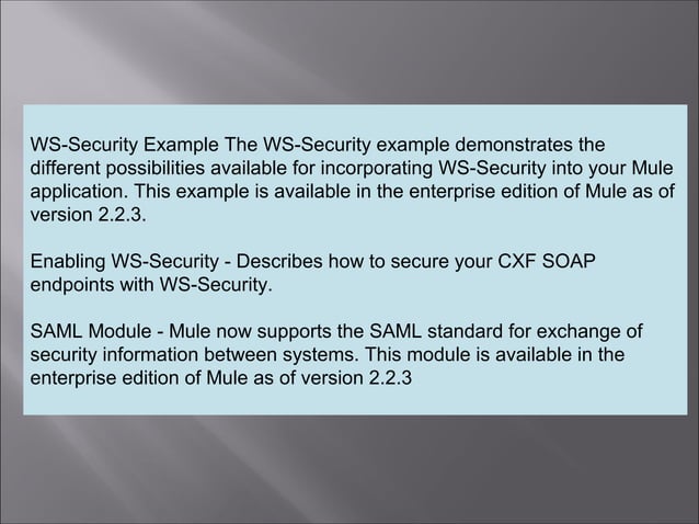 Mule security | PPT