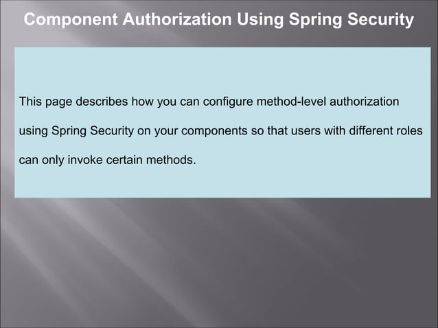 Mule Security Authorization Using Spring Security Ppt