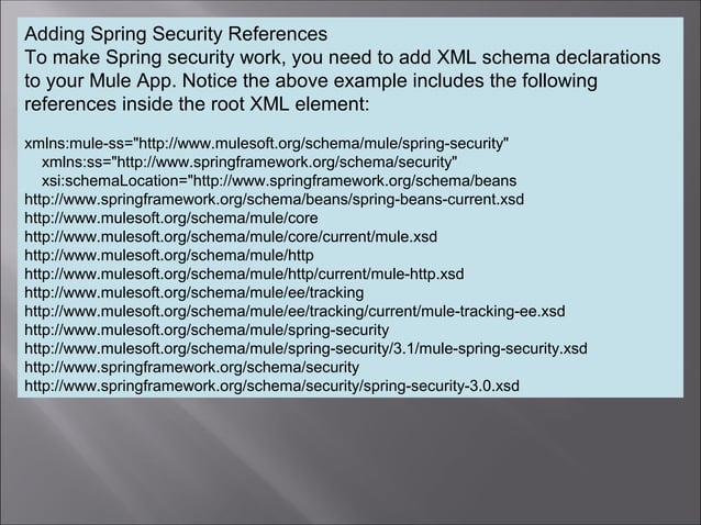 Mule security - spring security manager | PPT