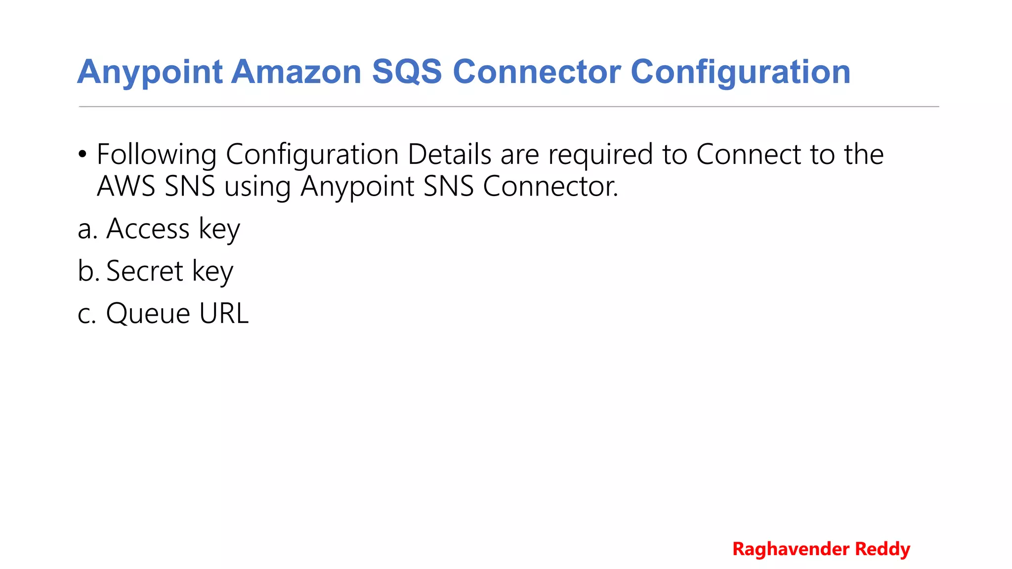 Mule (aws)sqs Connector | PPTX