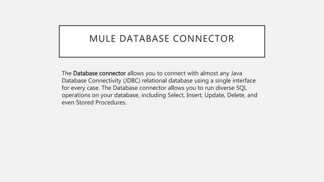 Mule database connector | PPT