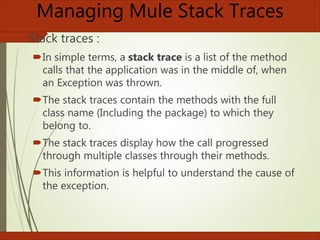Managing stack traces | PPTX