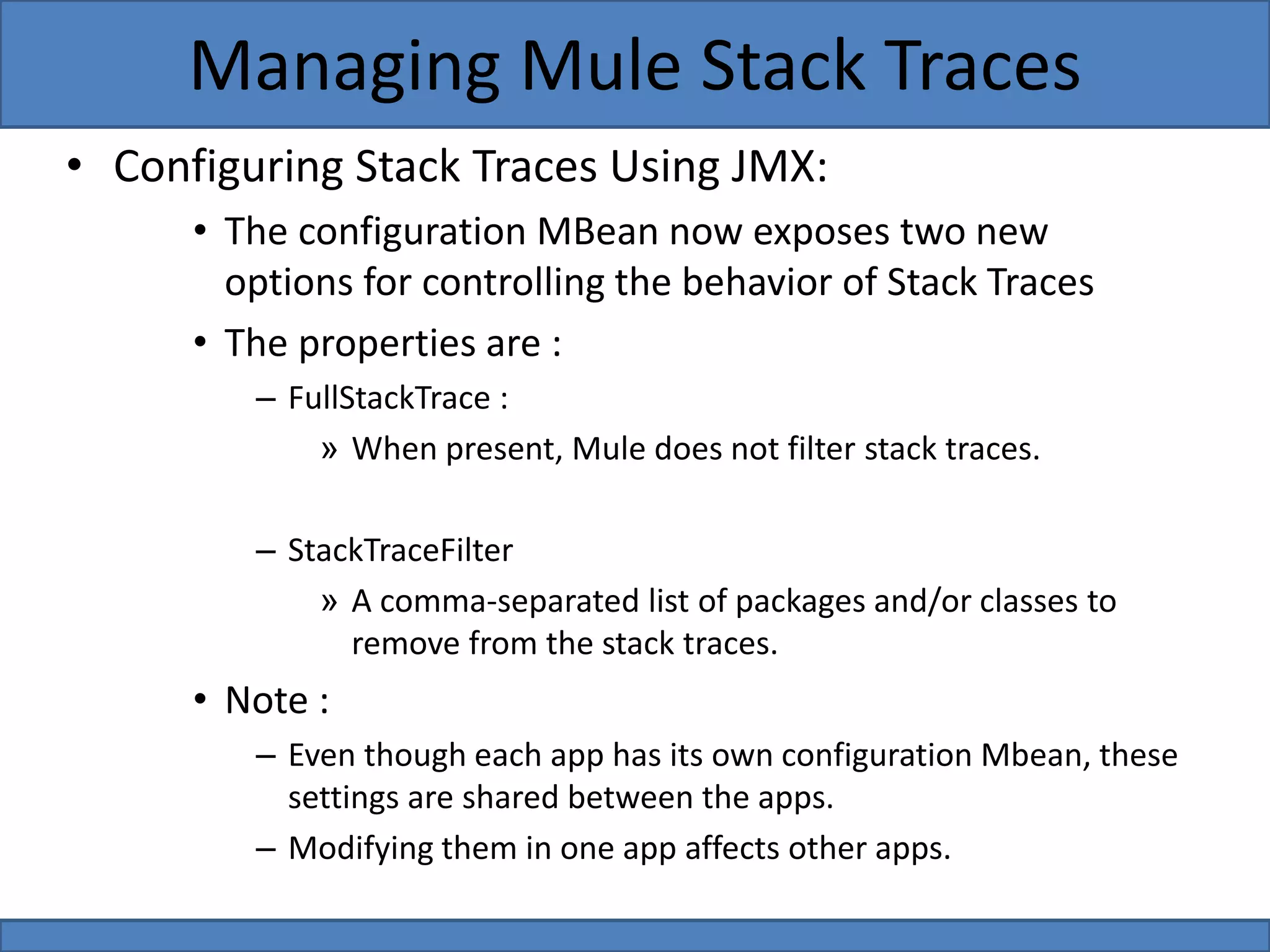 Mule debugging managing_stack_traces | PPT