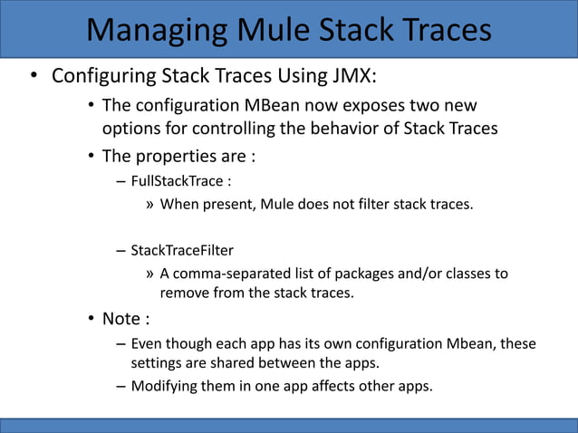 Mule debugging managing_stack_traces | PPT