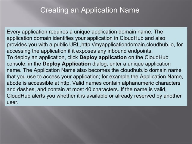 Mule deploying a cloud hub application | PPT Mule deploying a cloud hub application | PPT