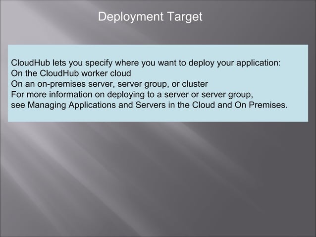 Mule deploying a cloud hub application | PPT Mule deploying a cloud hub application | PPT