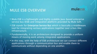 Mule ESB - An Enterprise Service Bus | PPTX | Cloud Computing | Internet