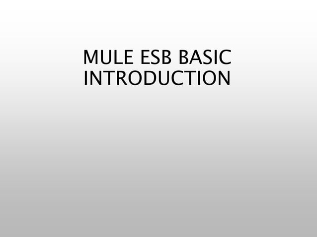 Mule esb basic introduction | PPT
