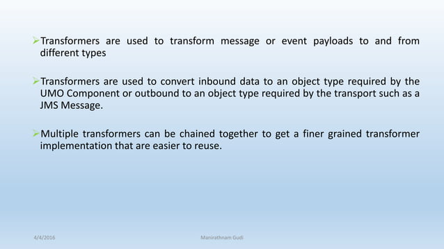 Mule esb transformers | PPT