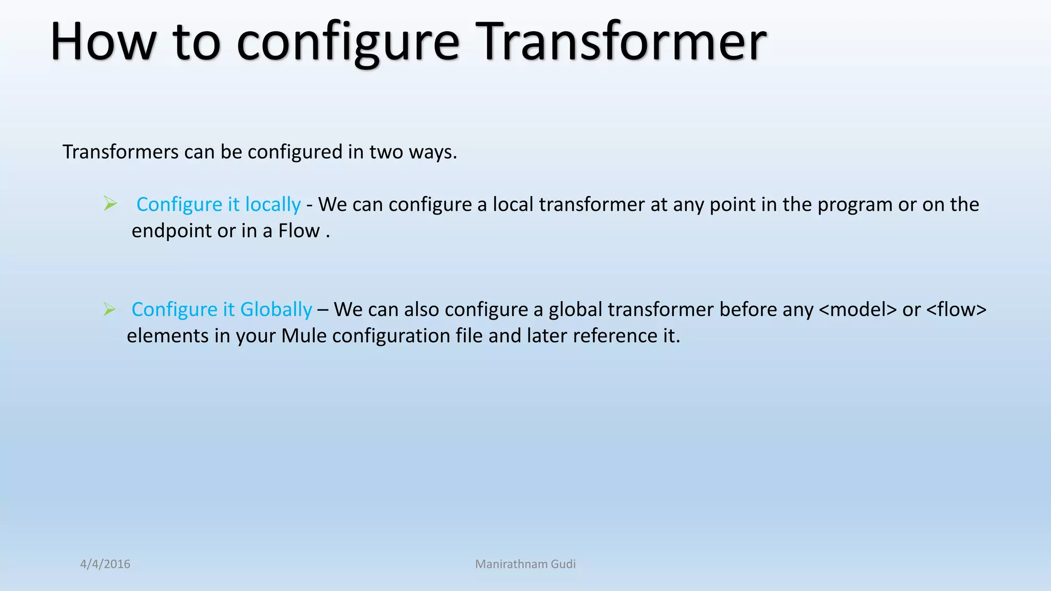 Mule esb transformers | PPT