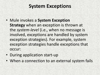 Mule exception strategies | PPT