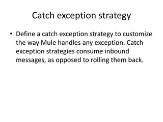 Mule exception strategies | PPT