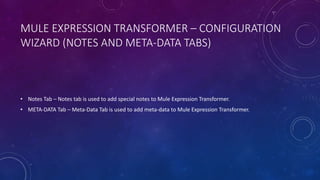 Mule Expression Transformer | PPT