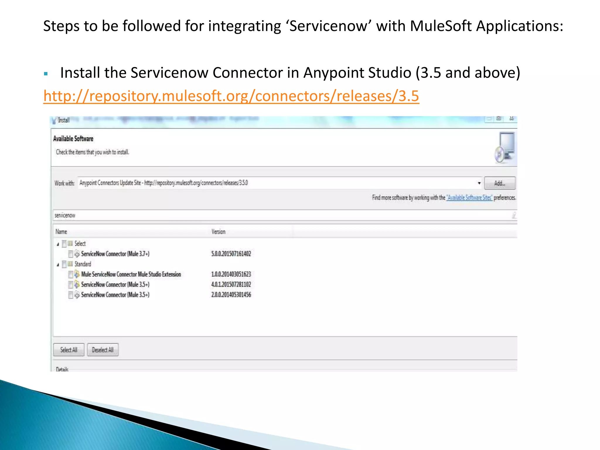 Mule integration with Servicenow | PPTX