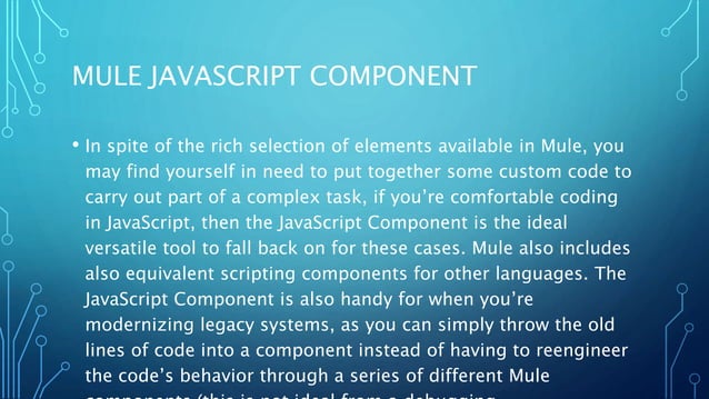 Mule Javascript Component Ppt