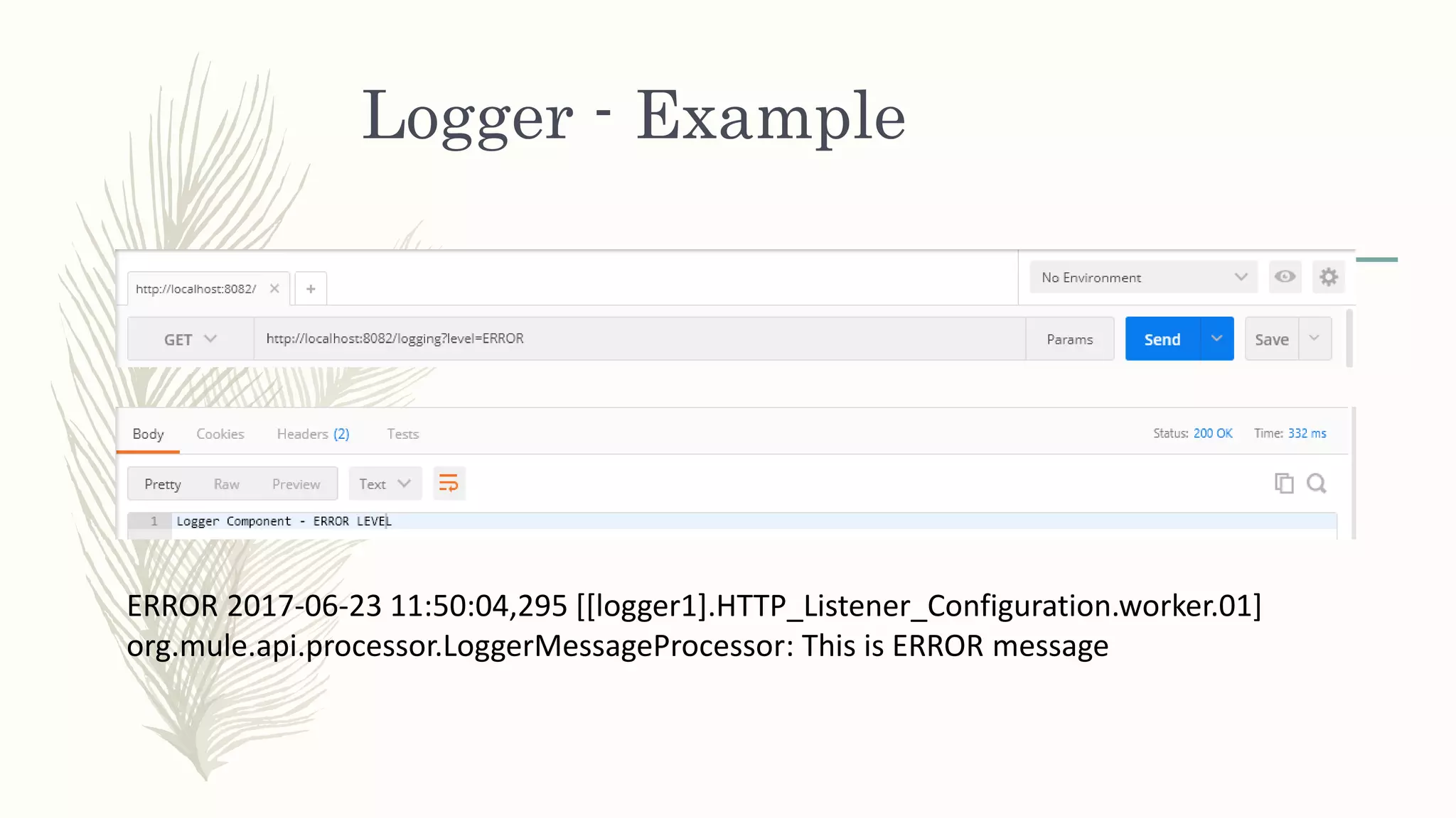 Mule custom logging | PPT