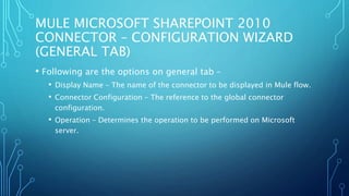Mule Microsoft Share Point 2010 Connector | PPT