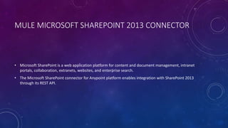 Mule Microsoft Share Point 2013 Connector | PPT