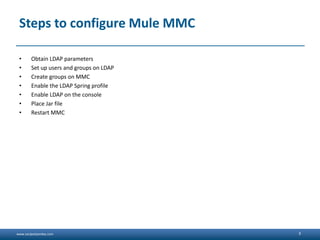 Mule MMC Integration with LDAP | PPTX