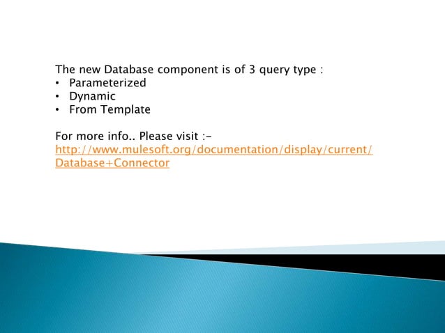 Mule new jdbc component | PPT