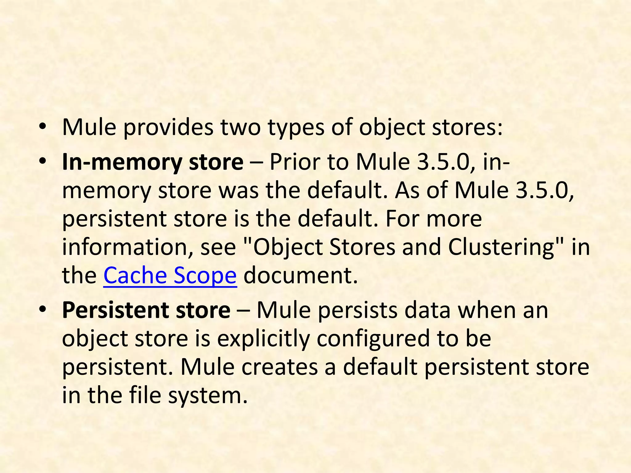 Mule object stores | PPT