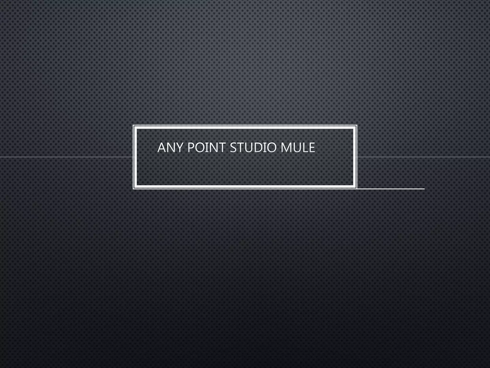 Mule any point studio | PPT