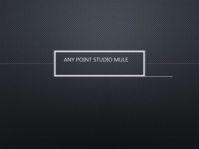Mule any point studio | PPT