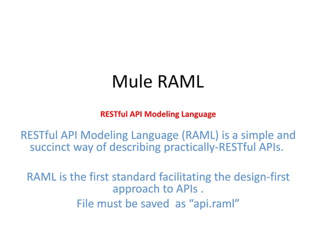 Mule raml | PPT