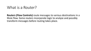 Mule routers(flowcontrol) | PPTX