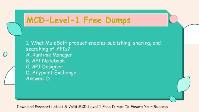MuleSoft Certified Developer MCD-Level 1 Exam Questions | PDF