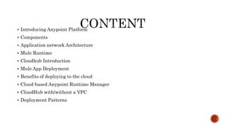 Mule soft cloudhub deployment basics | PPT