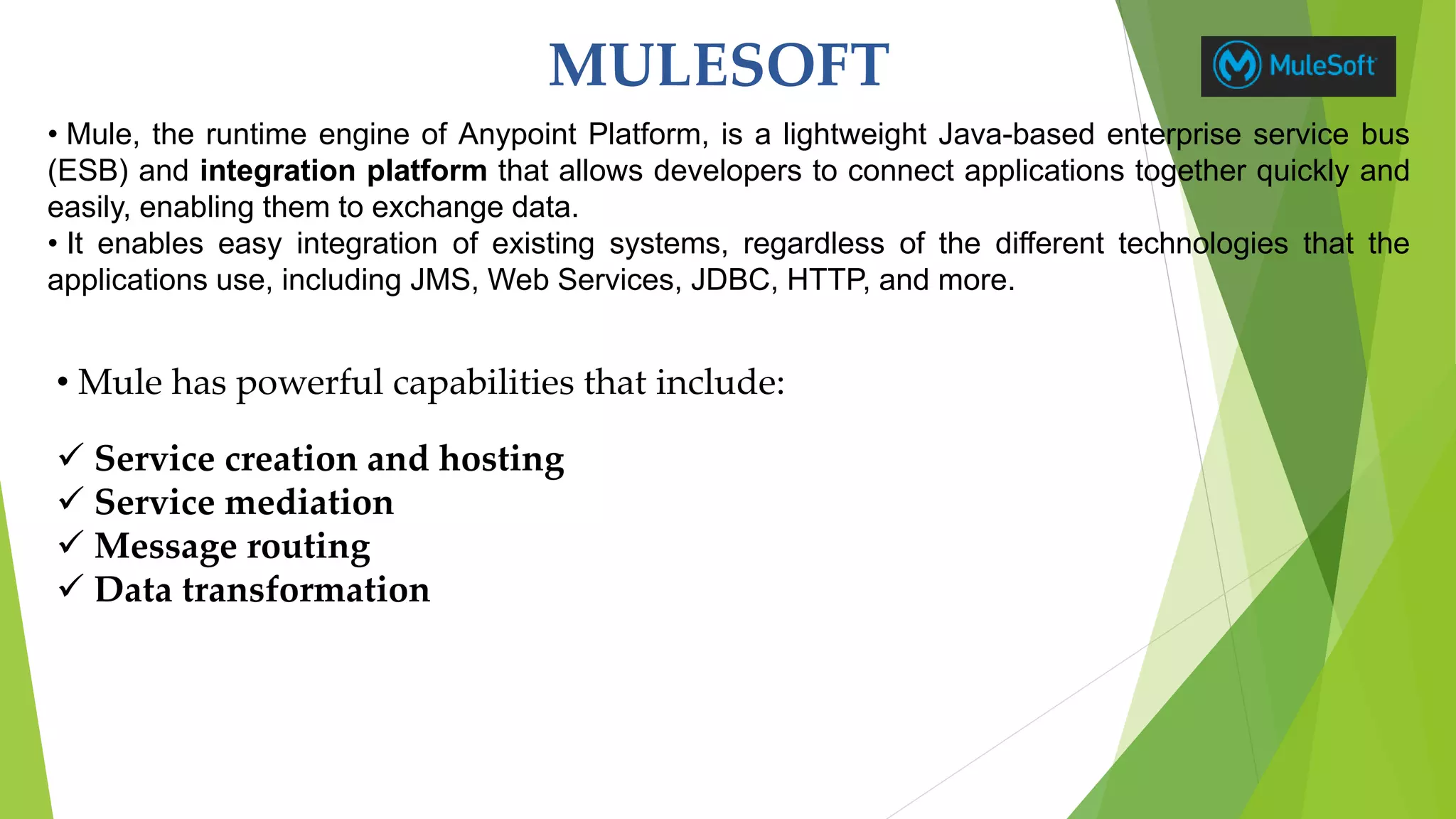 Mulesoft Basics and Connector Details | PPTX | Cloud Computing | Internet