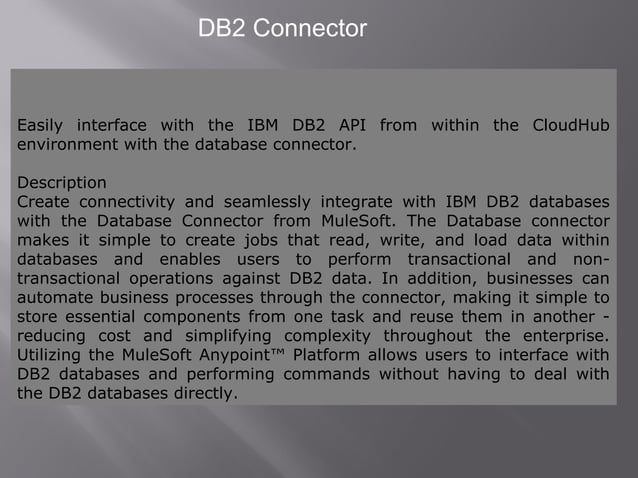Mulesoft Database Connector Ppt Databases Computer Software And