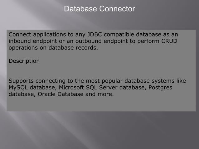 Mulesoft Database Connector Ppt Databases Computer Software And