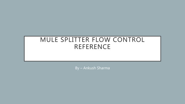 Mule Splitter Flow Control Reference | PPT