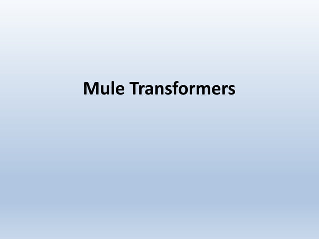 Mule transformers | PPT