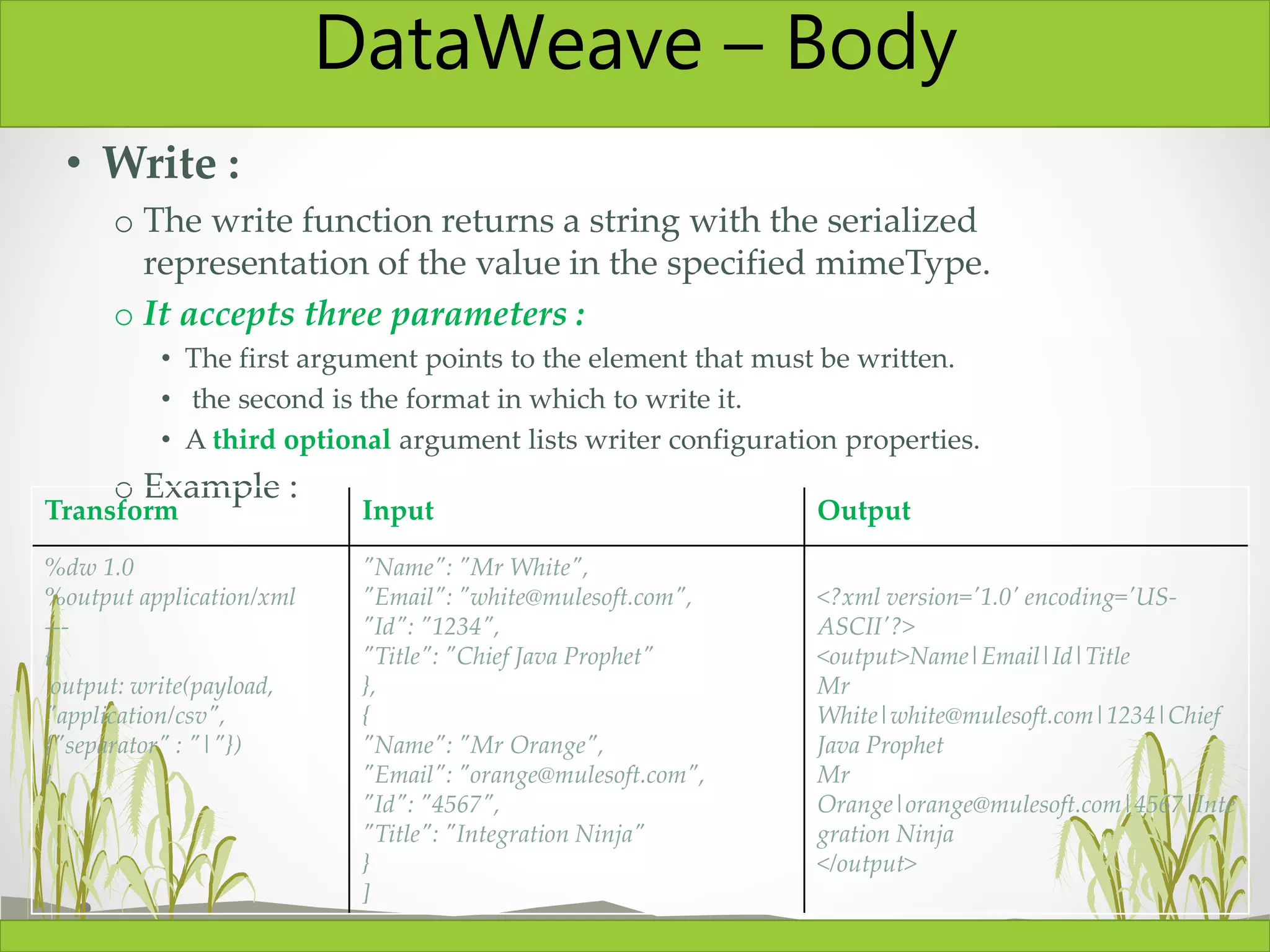 Mule with data weave | PPT
