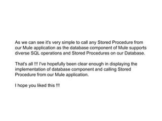 Mule with stored procedure | PPT