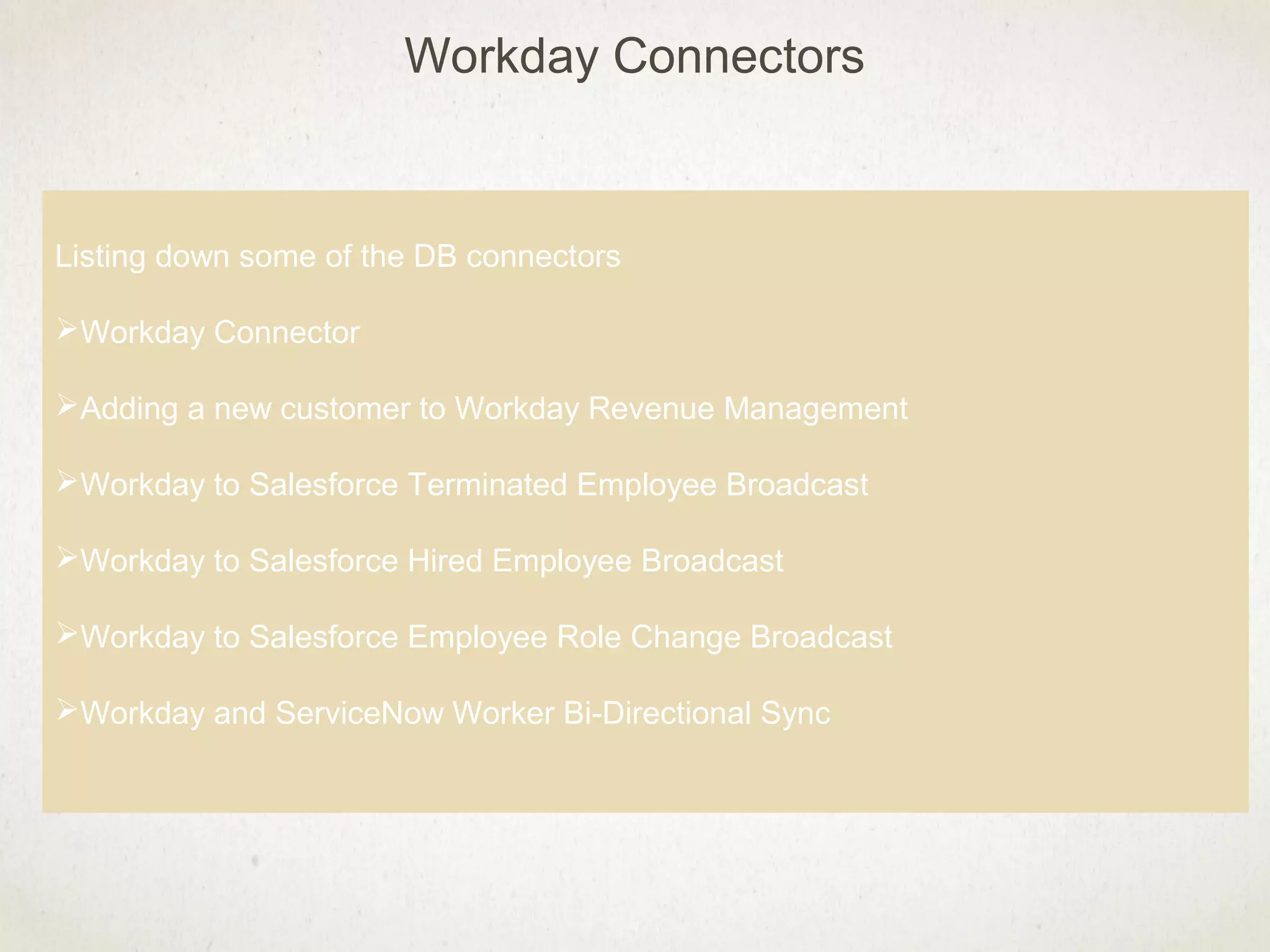 Mule with workday connectors | PPT