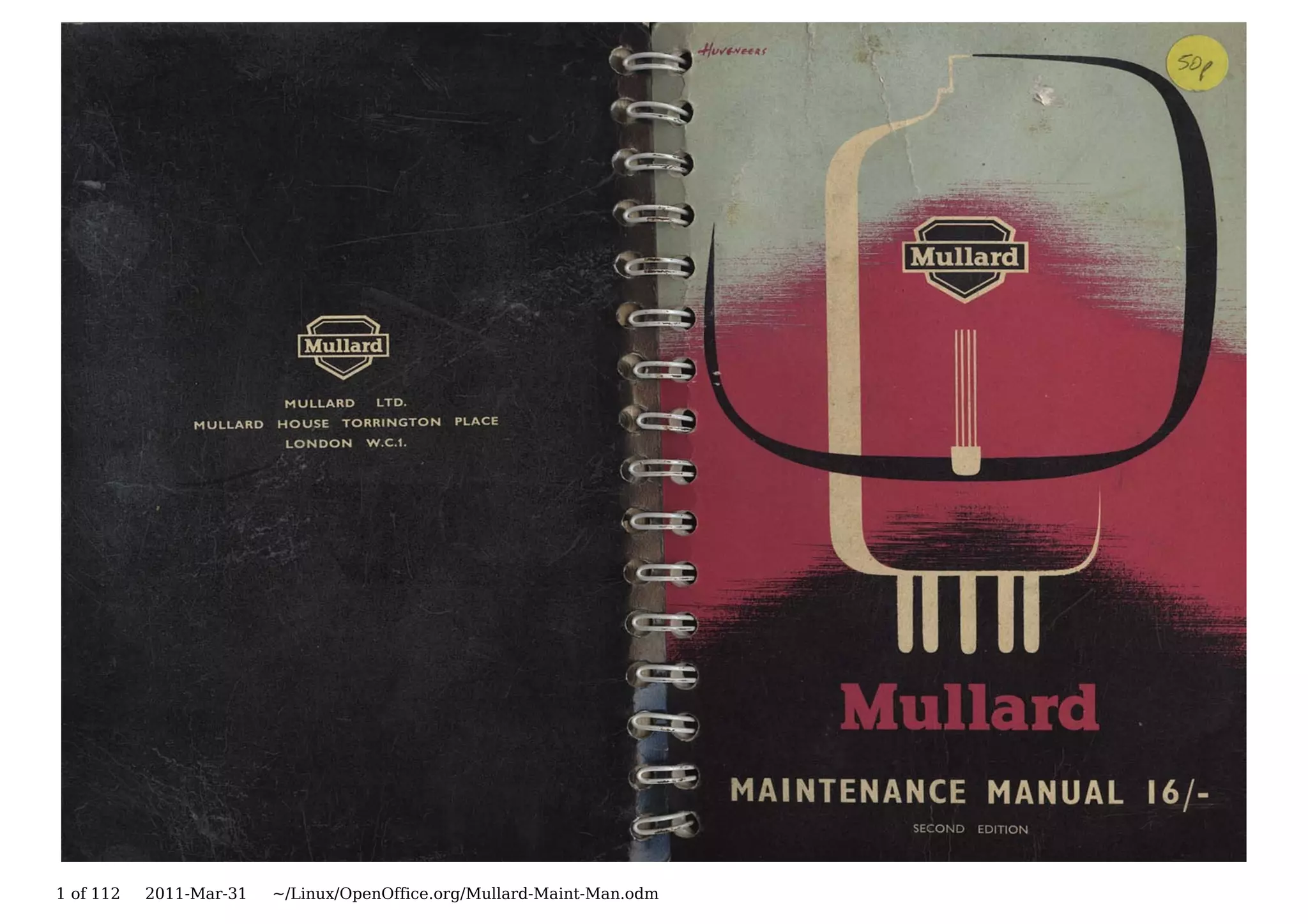 Valve & Amplifier Design, Mullard Maintenance Manual (1961) | PDF