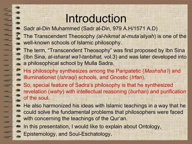 Mulla Sadra's philosophy | PPT
