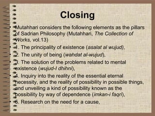 Mulla Sadra's philosophy | PPT