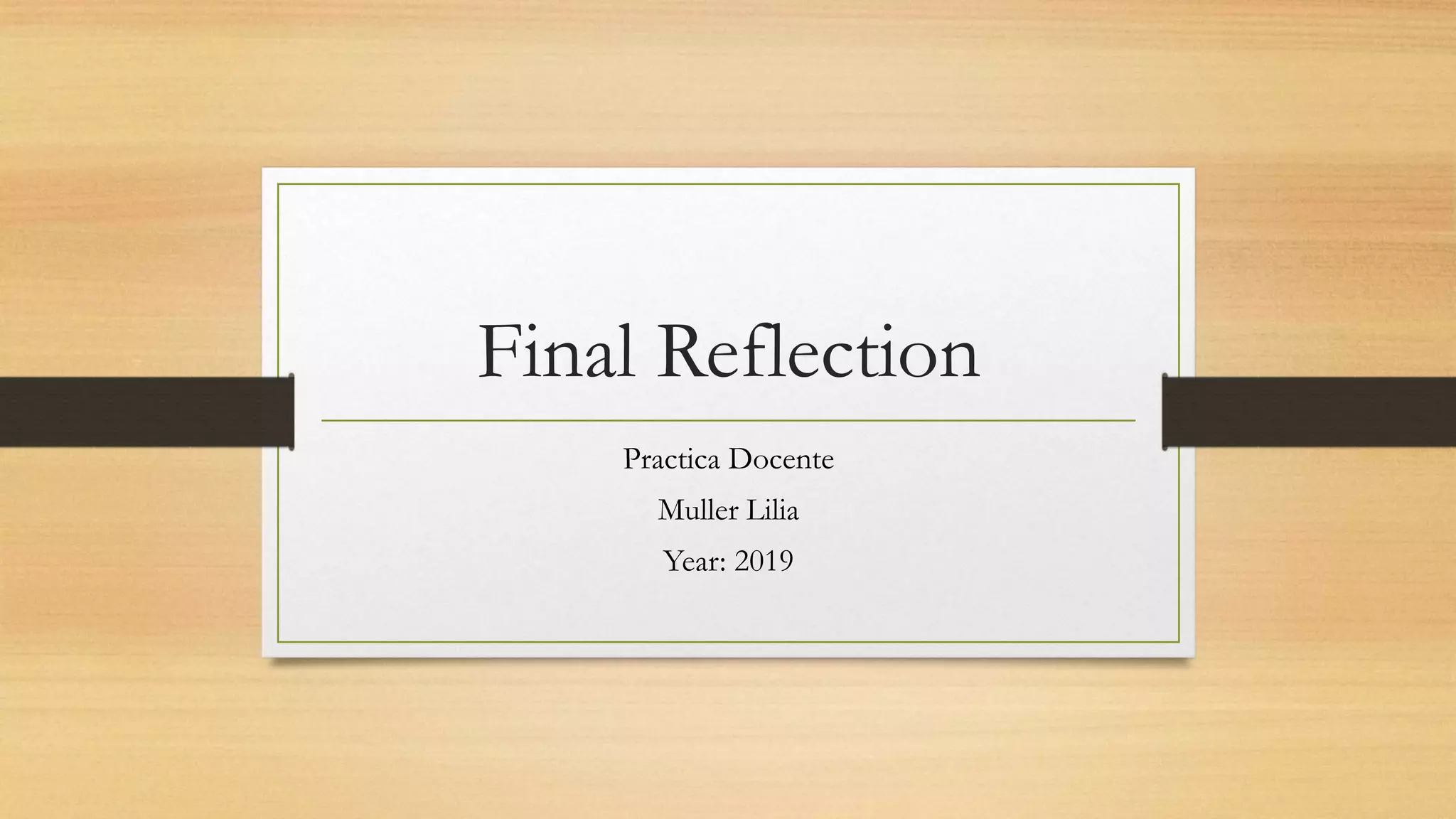 Final reflection | PPT