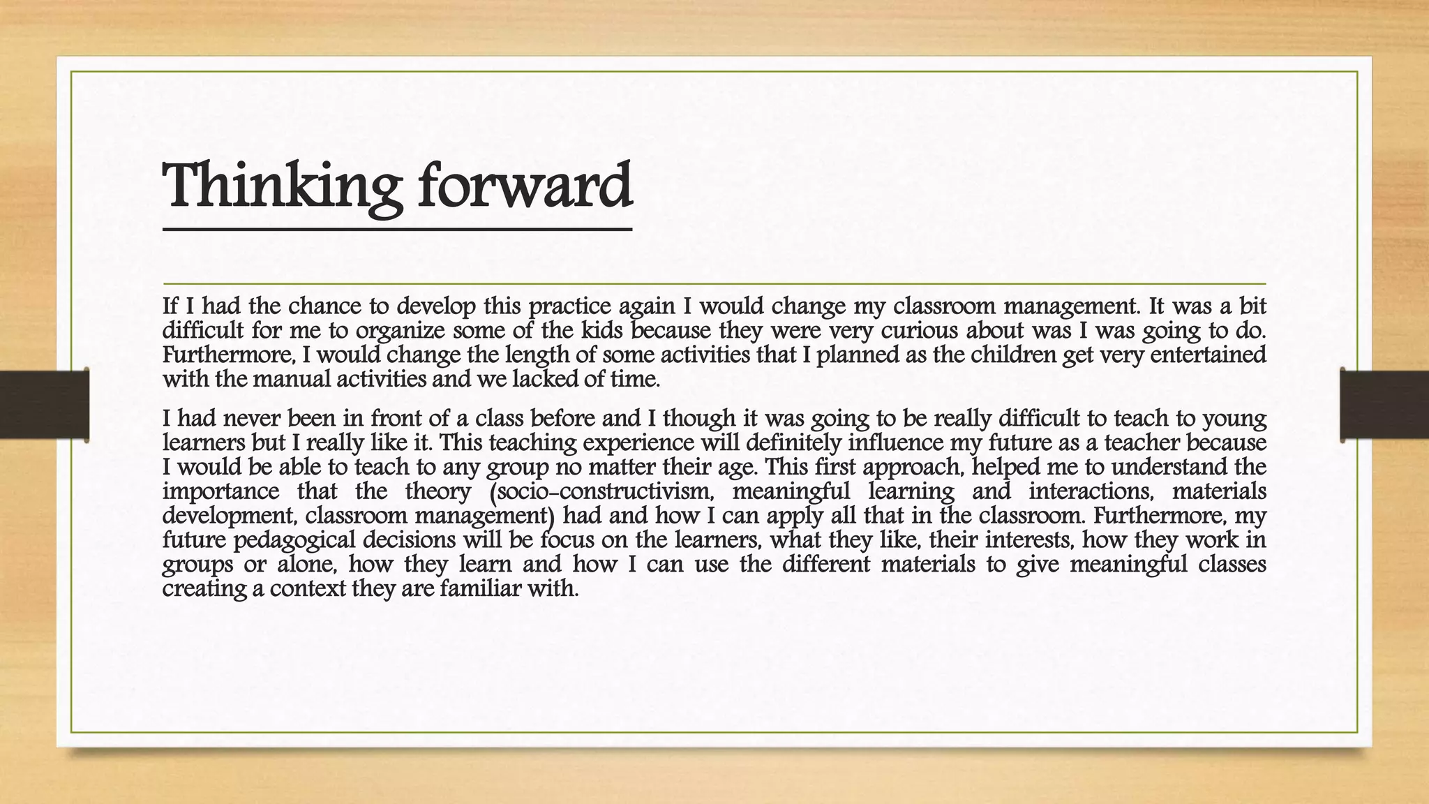 Final reflection | PPTX