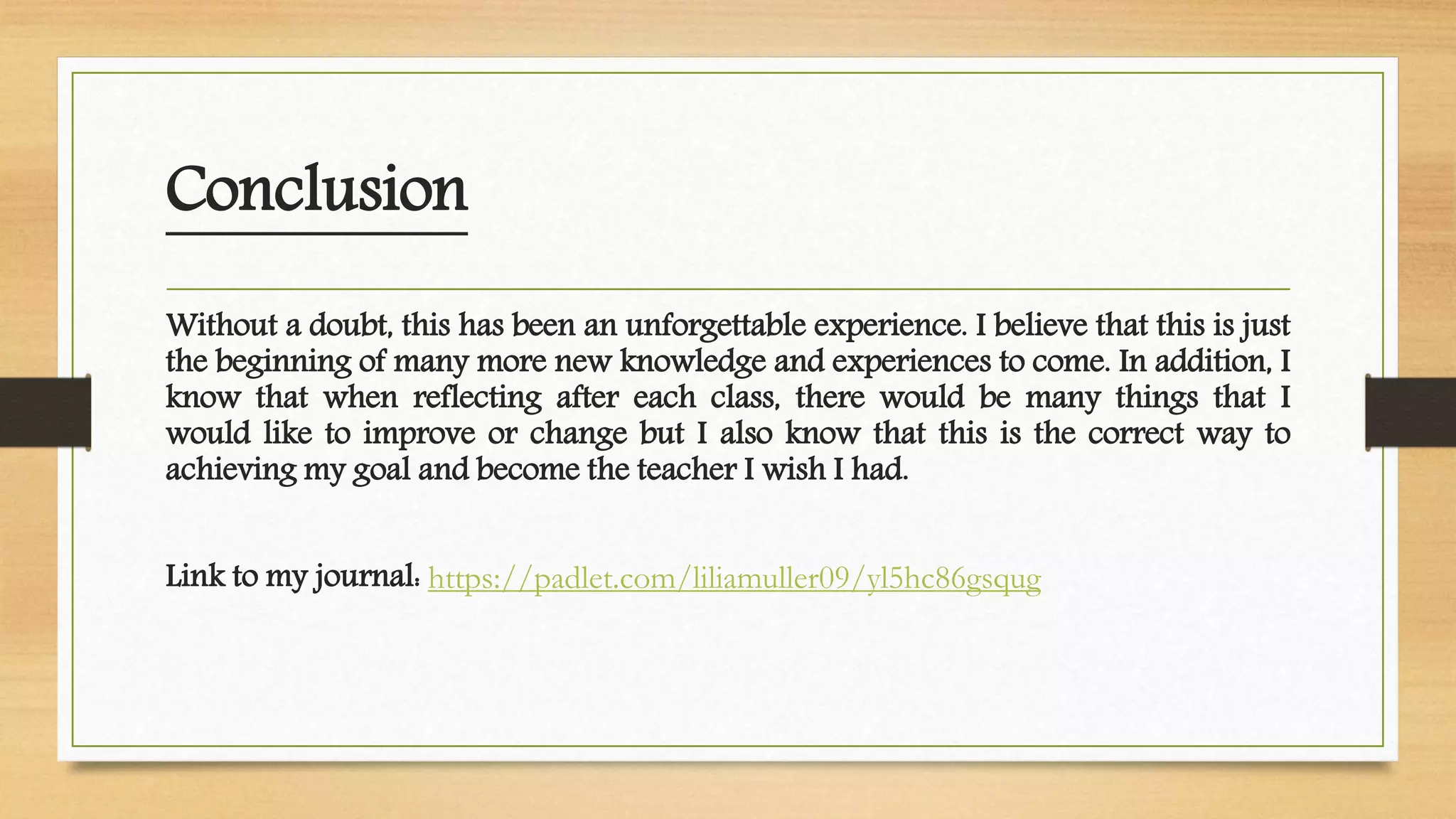 Final reflection | PPT